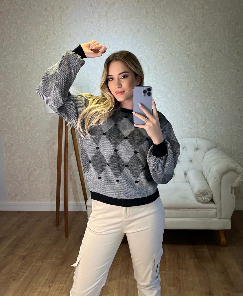 Bl Anne - escocês pompom - Petit Poa Tricot